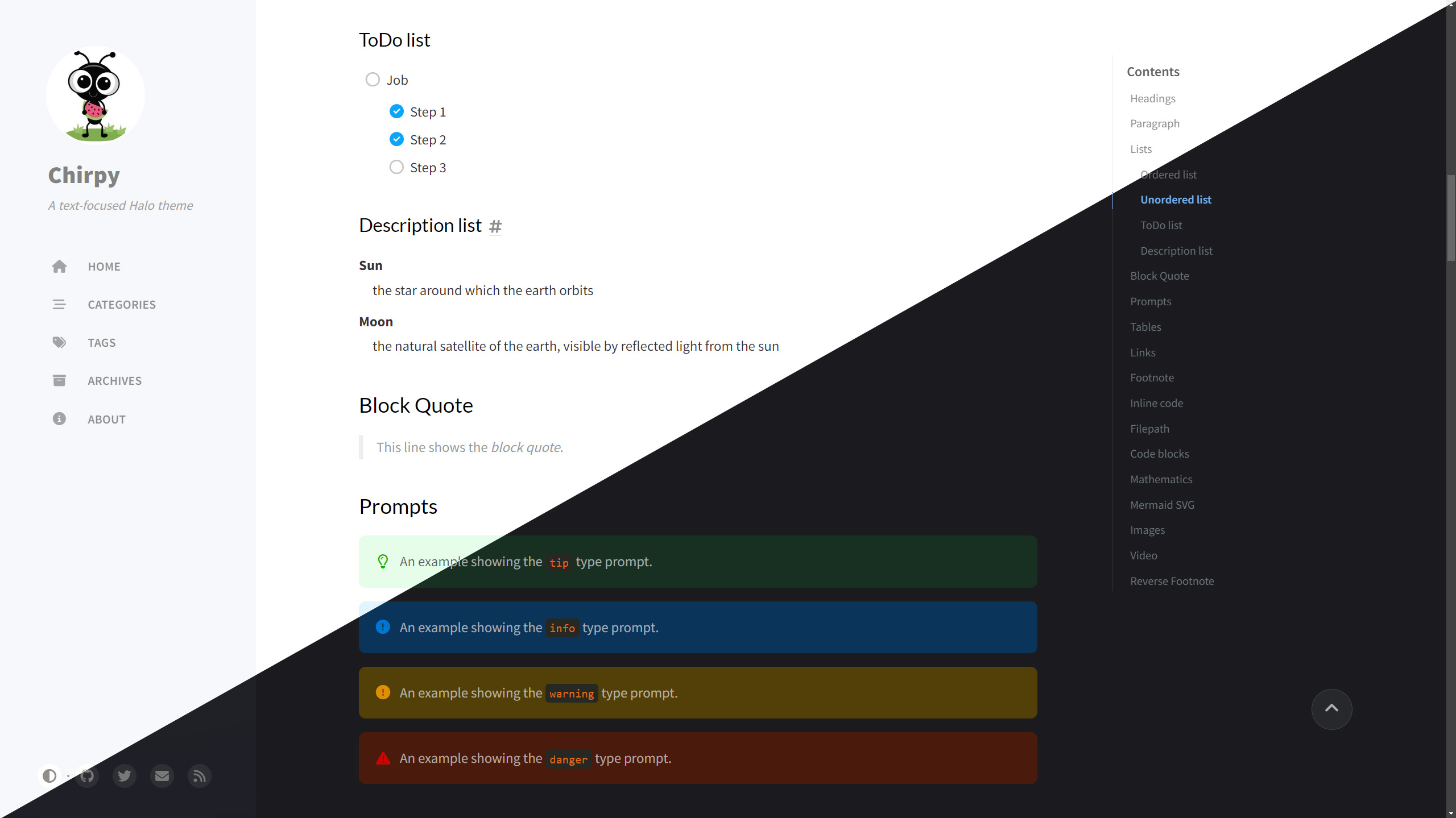 应用：Chirpy - Halo 建站 - 强大易用的开源建站工具